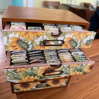 Dmc Storage Box. Wood Collector Box for Embroidery Floss Cabinet ...