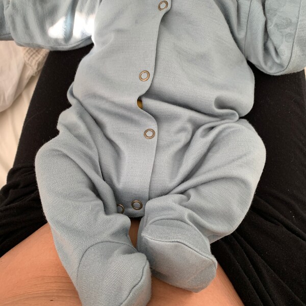 Merino Wool Romper/ Woollen Baby Romper/baby Overall/baby Long Sleeve ...