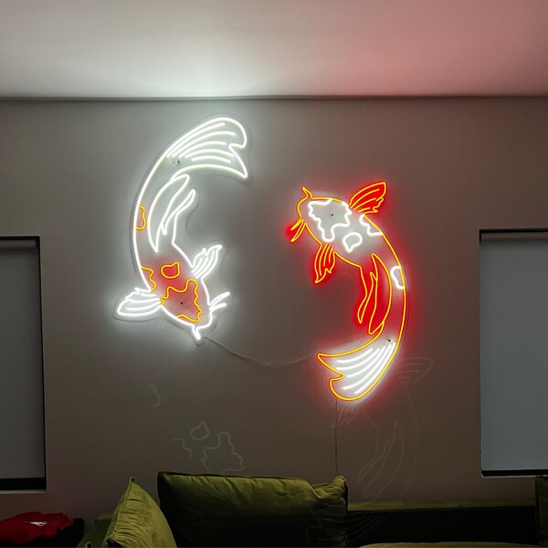 Gift Koi Fish Neon Sign Koi Sign Custom Japan Neon Sign Japan ...