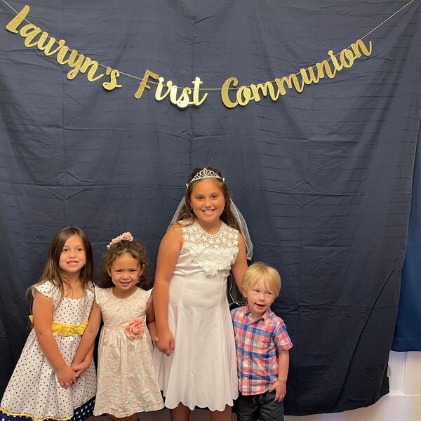 Custom First Communion Banner, First Communion Sign With Personalized ...