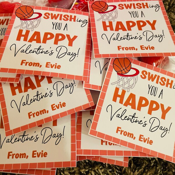EDITABLE Basketball Valentine's Day Gift Tags | Swishing You a Happy ...