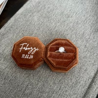 Circle Velvet Ring Box Custom Wedding Ring Box Engagement - Etsy