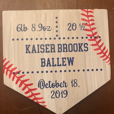 Personalized Birth Announcement, Baseball Themed Nursery, Sports Birth ...