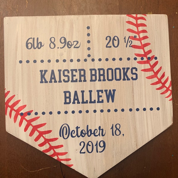 Personalized Birth Announcement, Baseball Themed Nursery, Sports Birth ...