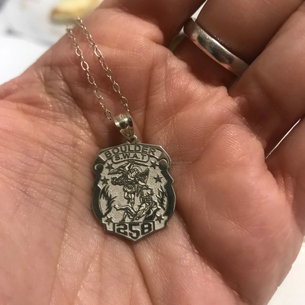 Saint Michael Personalized Police Badge With Department & Badge Number ...