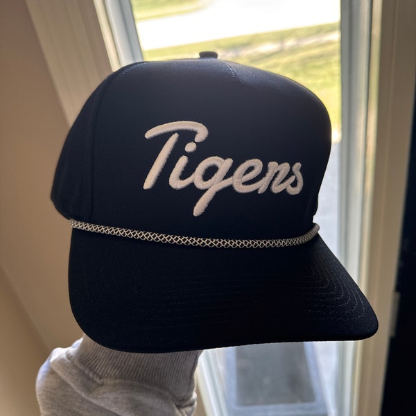 HAWKS Custom Performance Rope Hat Black With Black & White Rope - Etsy