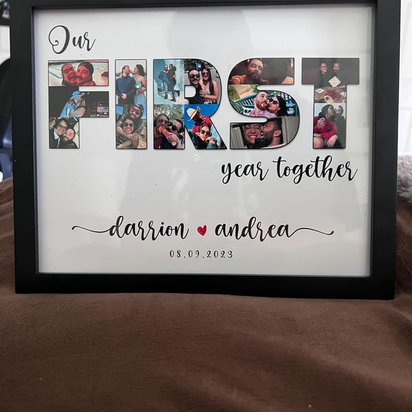 Our First Year Personalized Photo Collage, One Year Anniversary Gifts ...