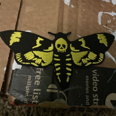 Deaths Head Moth Embroidered Patch Applique Gothic Emo Punk - Etsy