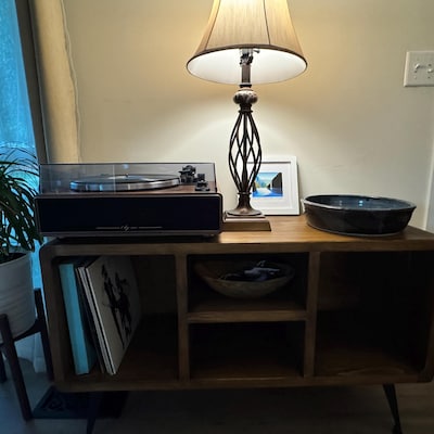 Solid Wood Record Player Stand/ Modern Wood Record Storage - Etsy