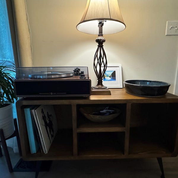 Solid Wood Record Player Stand/ Modern Wood Record Storage - Etsy