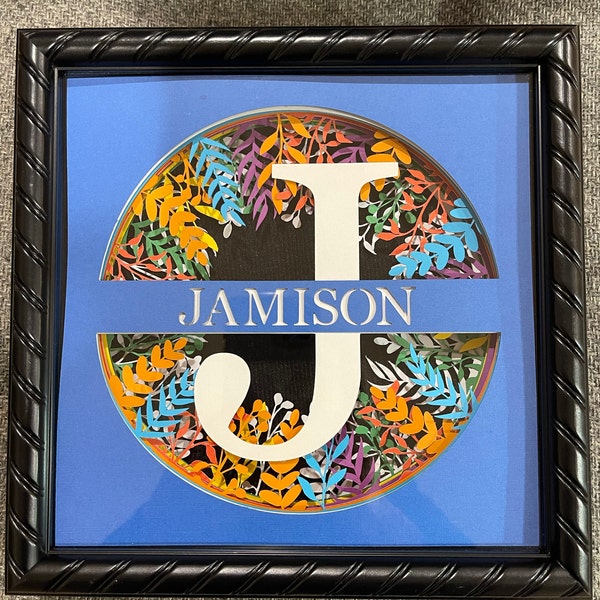 3d Split Monogram, Shadow Box Templates, Fall Layers, Custom Name ...