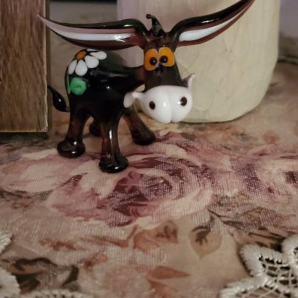 Glass Figurine Jumping Spider, Glass Brown Spider, Handblown Glass ...