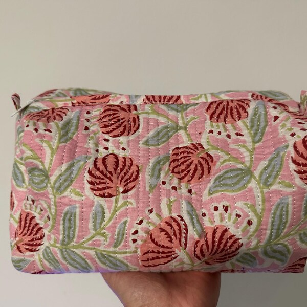 Large Cotton Weekender Travel Bag, Handmade Quilted Fabric Duffle Bag ...
