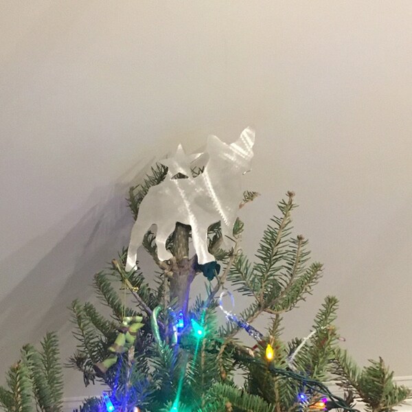 French Bulldog Star Dog Tree Topper, Holiday Decoration, Aluminum ...