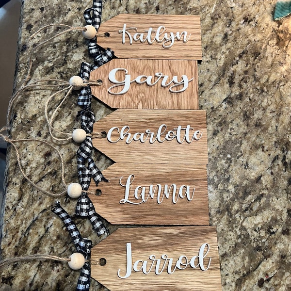 Stocking Name Tags Christmas SVG Laser File Wood Personalized Digital ...