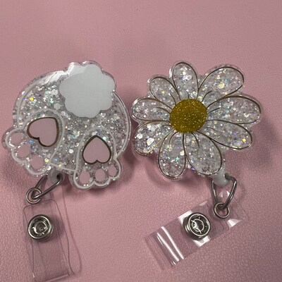 Daisy Badge Reel, Flower ID Holder, Spring Badge Reel, Summer Badge ...