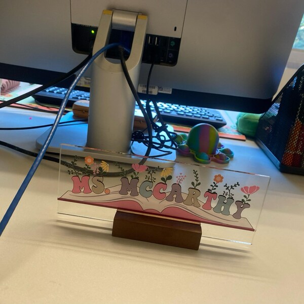 Teacher Desk Name Plate, Personalized Teacher Sign, Teacher ...