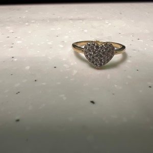 14K Solid Gold Quinceañera Heart Flower Ring / 14K Real Gold 15 Años ...