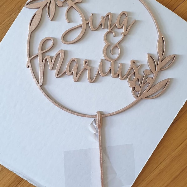 Customized Names Cake Topper for Wedding Personalized Calligraphy With ...