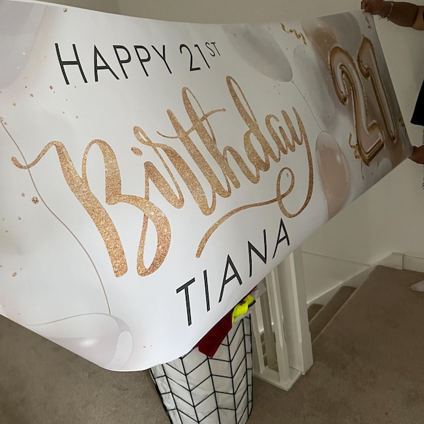 4th Happy Birthday Personalised Birthday Banner, Birthday Banners for ...