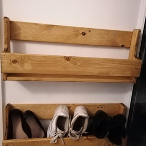 A Set of 2 Upcycled Medium Reclaimed Wooden Shoe Racks Rustic Vintage ...