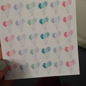 Balloons Birthday Planner Stickers 33 Count - Etsy