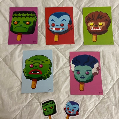 Creature Popsicle Monster 5x7 - Etsy