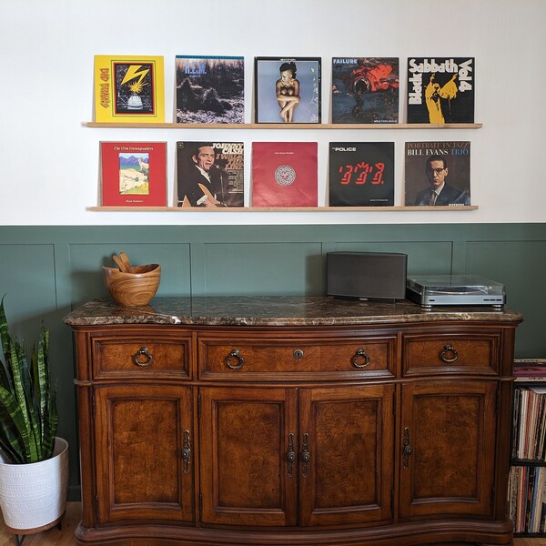 Vinyl Record Collection Display Shelf Wall-mounted Hardwood Ledge - Etsy