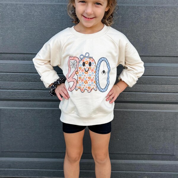 Boo Girls Toddler Shirt - Cute Girls Halloween Kids Tee - Boho Ghost ...