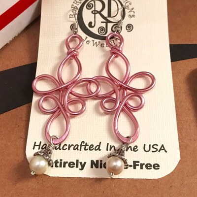 LOTE Earrings Elven Wire Work Customize Your Color Butterfly Flower - Etsy