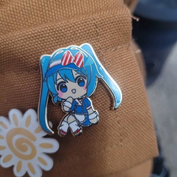 Blue Haired Singer • Virtual Singer | Kawaii Chibi Gold Hard Enamel Pin ...