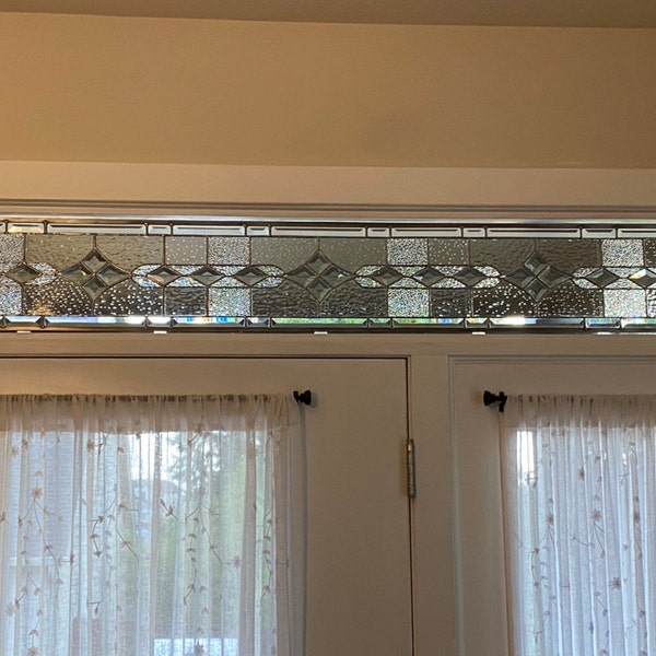 Transom Stained Glass Window Panel W/bevels Crystal Clear Glass ...