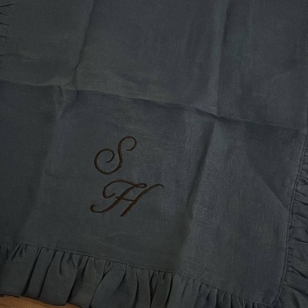 Embroidered Napkins Letter Monogrammed Napkins Dinner Napkins Wedding ...