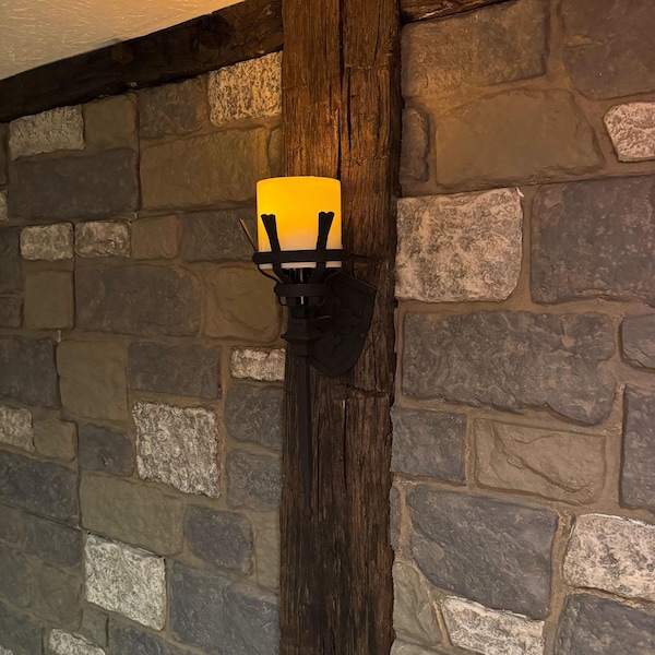 Castle Torch Sconce. Iron Medieval Style Wall Light - Etsy