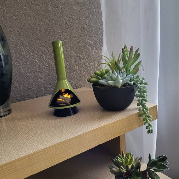 Miniature Mid-century Modern-style LED Fireplace - Etsy
