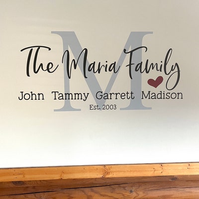 Last Name Wall Decal Custom Last Name Decal Custom Family Decal Last ...