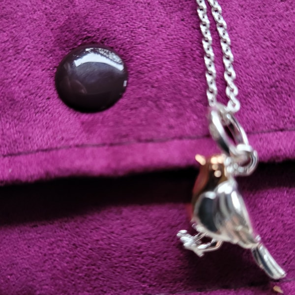 Robin Necklace or Robin Pendant,this Sterling Silver Bird Necklace is a ...