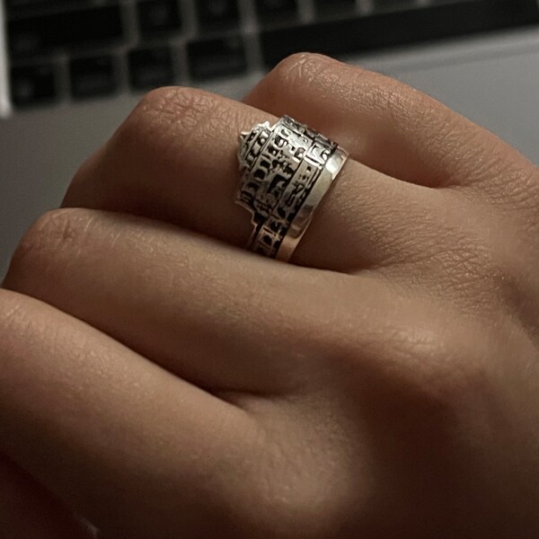 Your City Ring • Any Cityscape Ring • Travel Ring • Custom Silver Ring ...