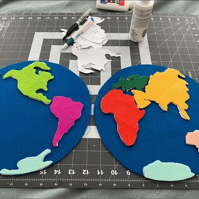 DIY Continent Map Pattern Kit printable PDF - Etsy