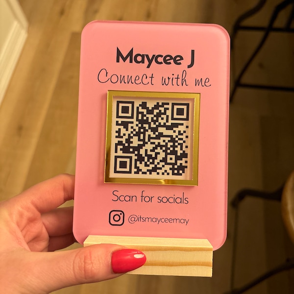 Mini QR Code Social Media Display Sign Facebook Instagram Business Sign ...