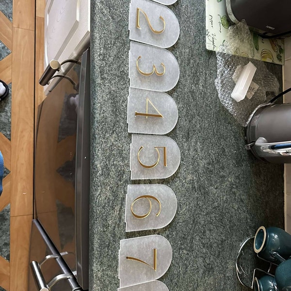 Wedding Table Numbers With Menu, Table Numbers, Acrylic Table Numbers ...