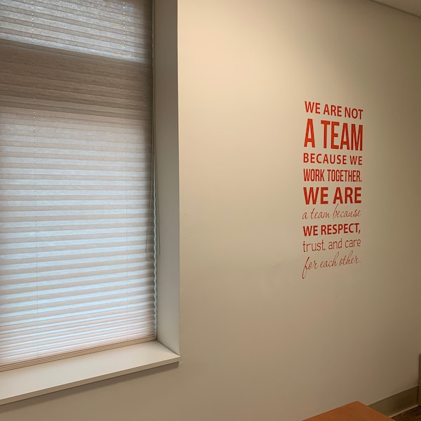 We Are A Team Wall Decal Vinyl Sticker Teamwork Decor Job Work Success ...