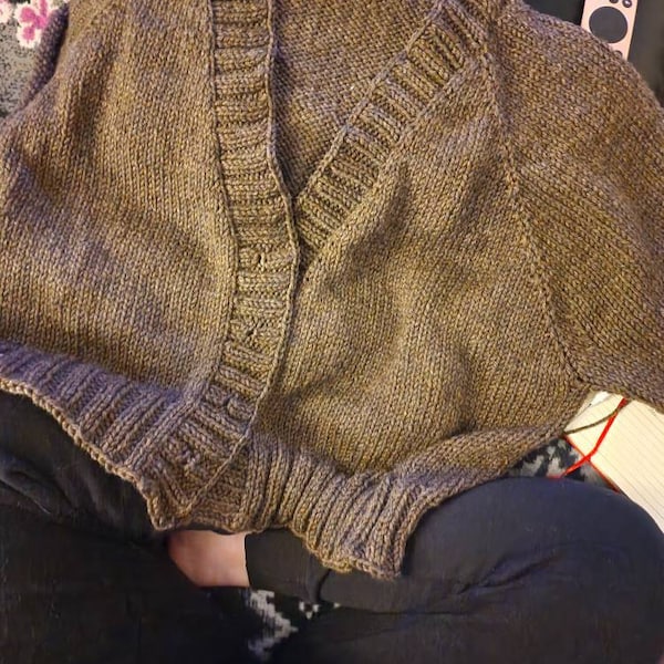 Knitting Pattern Match Cardigan Top Down Knitting Cropped Style Cardi ...