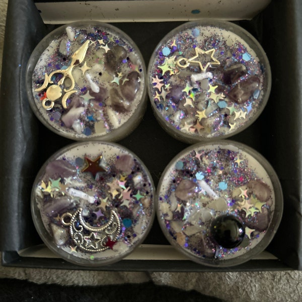 Nyx Goddess Tealight Crystal Candles, Ritual Candles, Witchy Candles ...