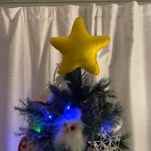 Star Christmas Tree Topper in Yellow Felt - Etsy