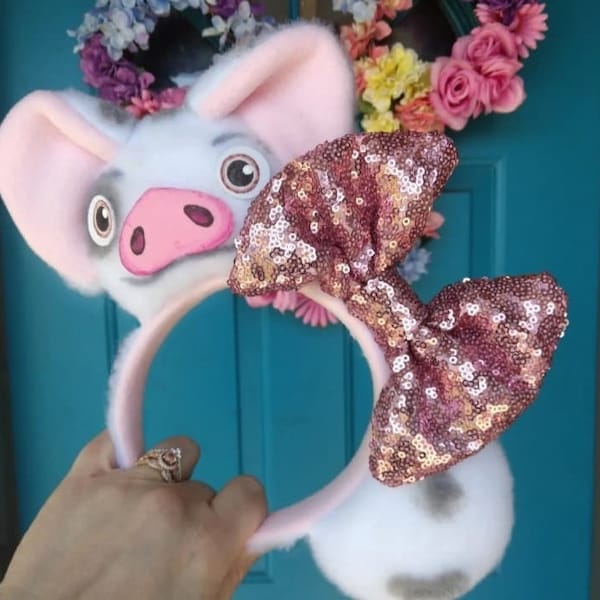 Pua Inspired Magical Ears With Pink Sequin Bow. - Etsy