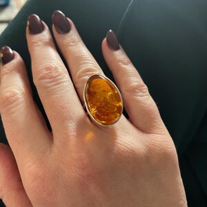Heart Baltic Amber Pendant / Red Color Gemstone / 925 Sterling Silver ...