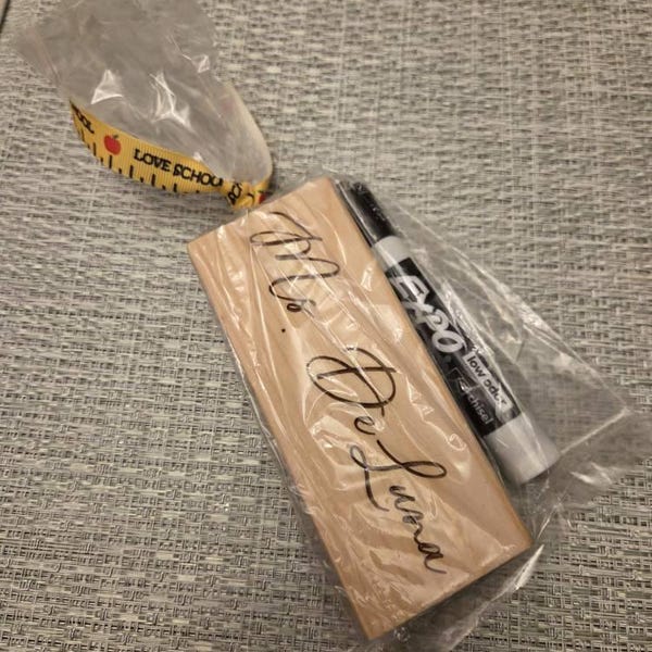 Personalized Teacher Whiteboard/chalkboard Eraser Gift Set, Hand ...