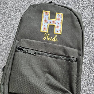 Personalised Toddler Backpack, Embroidered Initial and Name, Small Mini ...