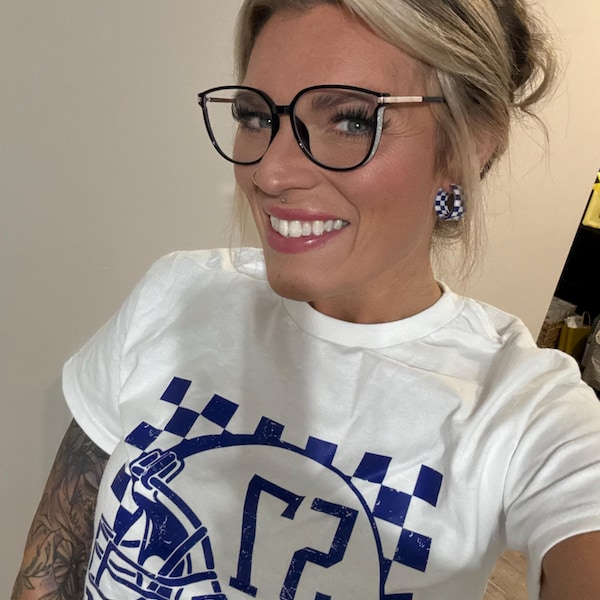 Comfort Colors Custom Checkered Football Name and Number Tshirt,custom ...